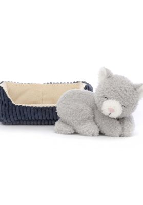 Jellycat Bamse Sovende kat i kurv | Køb alle Jellycat bamser her